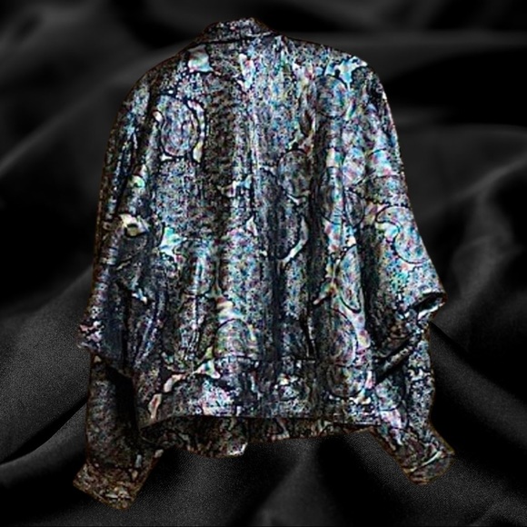 Unbranded | Jackets & Coats | Vintage Rainbow Foil Embossed Black ...